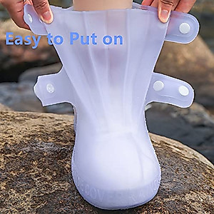 DARAEKJ Waterproof Shoe Covers, Reusable Rain Shoe Covers Waterproof,Non Slip Durable Silicone Shoe Covers Waterproof for Men and Women (XXL (Women 7.5-9, Men 7-8.5), Grey)