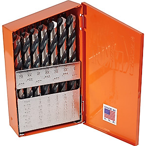 KnKut 29 Piece Jobber Length Drill Bit Set 1/16"-1/2" by 64ths