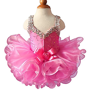 Jenniferwu G037-1 Infant Toddler Baby Newborn Little Girl's Pageant Party Birthday Dress Pink Size 18-24M