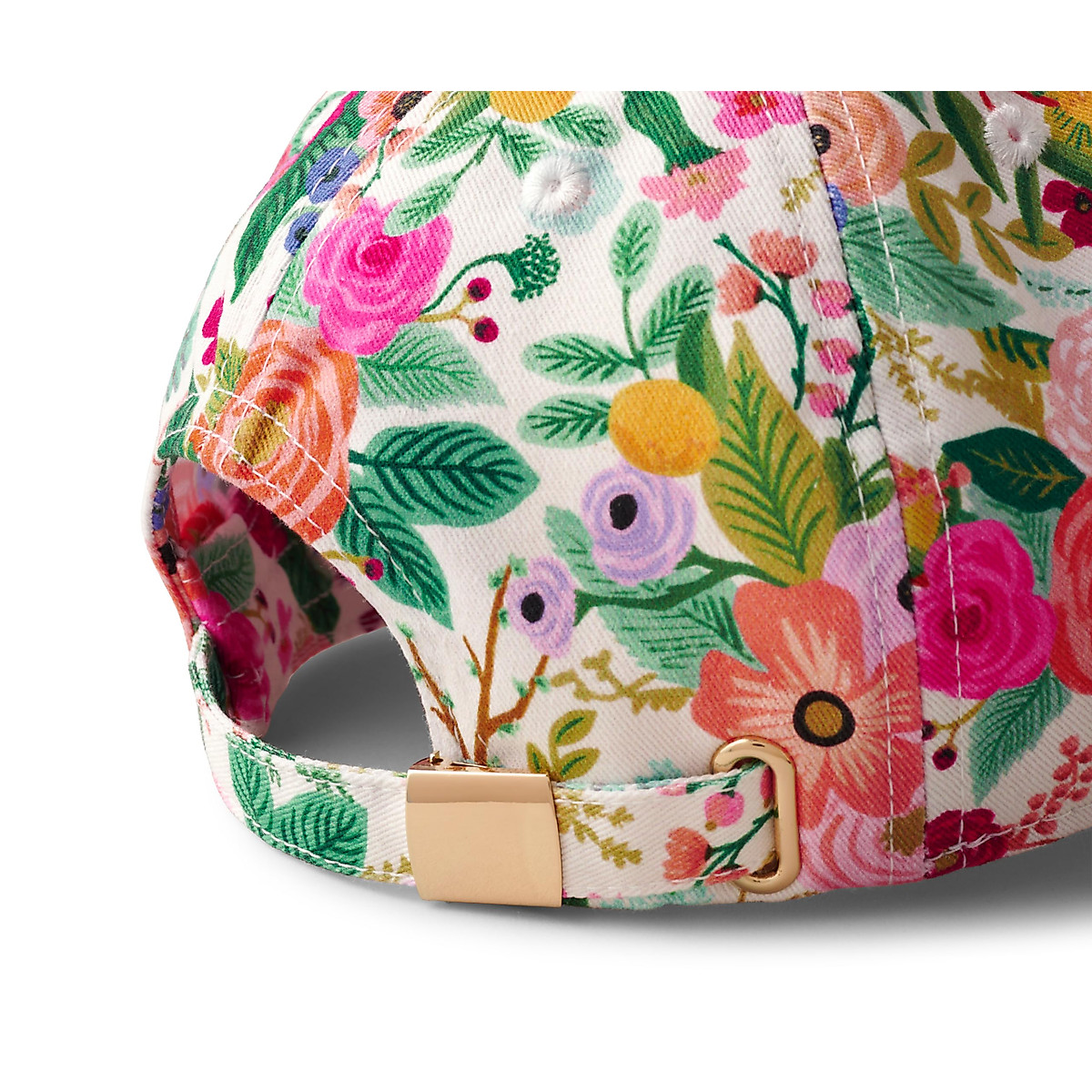 RIFLE PAPER CO. Garden Party Women's Baseball Hat | Classic Six-Panel Floral Print Cap with Adjustable Strap, Made from 100% Cotton, One Size Fits All