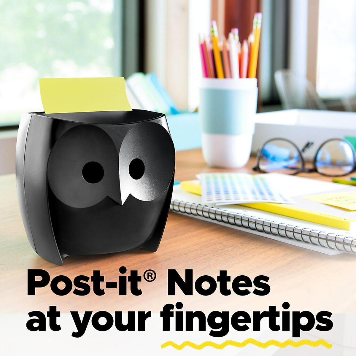 Post-it Pop-up Notes Dispenser, 3x3 in, Black Base Clear Top (DS330-BK)