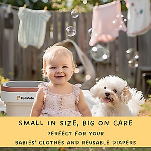 FeliVolo Portable Foldable Washing Machine, 12L, Premium Package – for Baby Clothes, Dog Diapers, Delicate Clothes, Undergarments, Best for Travelers, Students, Apartment, RV Owners, Campers, Workouts