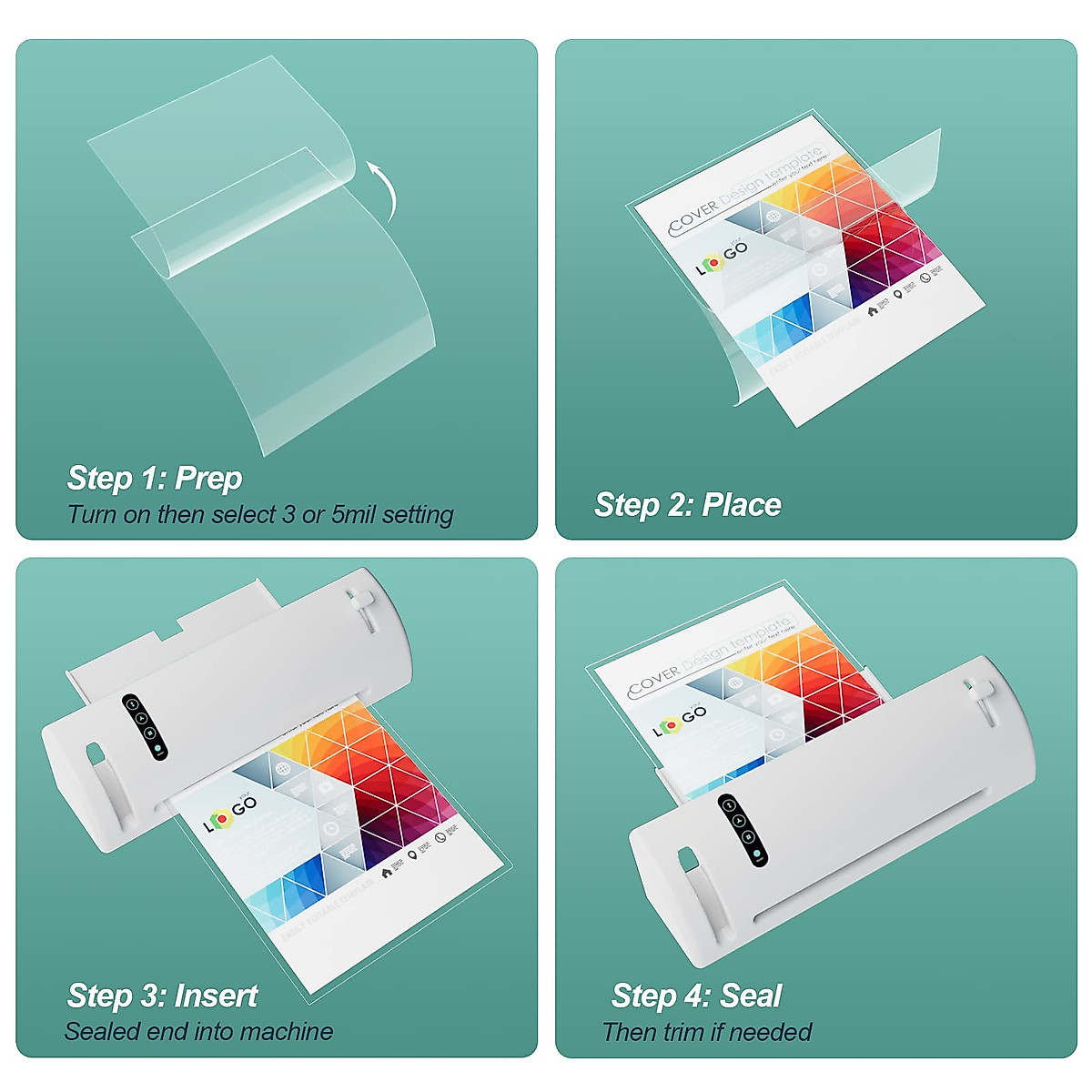 KTRIO Laminating Sheets, Holds 8.5 x 11 Inch Sheets 15 Pack, 5 Mil Thermal Laminating Pouches 9 x 11.5 Inch Clear Plastic Lamination Sheet Paper for Laminator, Round Corner Letter Size