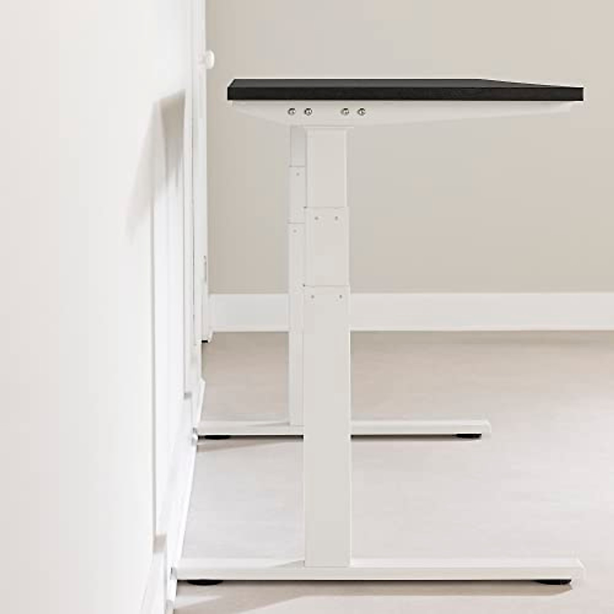 South Shore Ezra Adjustable Height Standing Desk, Gray Oak and White