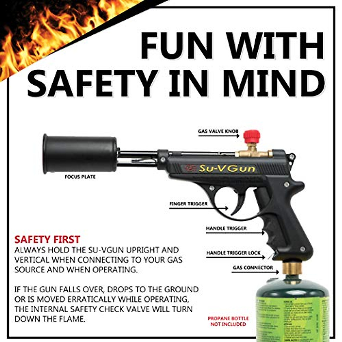 GRILLBLAZER Su-VGun Basic Grill & Culinary Torch - Charcoal Starter - Professional Cooking, Grilling and BBQ Tool - Handheld Blowtorch For Chefs, Men and Women Who Want the Best Tool for the Job