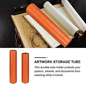 Document Tube Holder Kraft Storing Tubes Document Poster Tube Paper Storage Tube for Blueprints Prints Posters Targets Artworks and Drawings Orange Calligraphy Tube Telescoping Drafting Tube