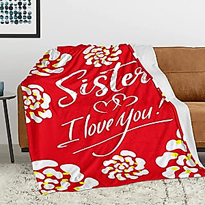 Sisters Gifts from Sister Blanket, Sister Birthday Gifts from Sister, Birthday Gifts for Sister, Best Sister Graduation Gifts for Sister from Brother, Sister Gifts, Throw Blanket 40X50 inches B