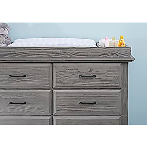 Soho Baby 44065530 Chandler Premium Changing Topper for 6-Drawer Dresser, Wire Brush Graphite Gray Finish