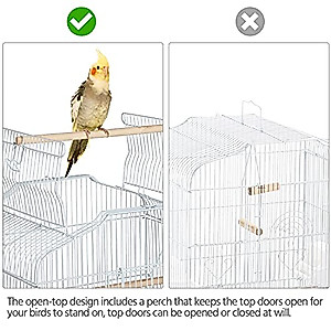Yaheetech Open Playtop Parakeet Bird Cage for Parrots Cockatiels Conures Lovebirds Canaries Finches, Large Standing Bird Cage with Rolling Wheels