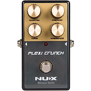 Briskdrop NUX Plexi Crunch Distortion Pedal Bundle with 2 Patch Cables, 6 Dunlop Picks, and String Winder Assorted Golden plexicrunch-psu 0