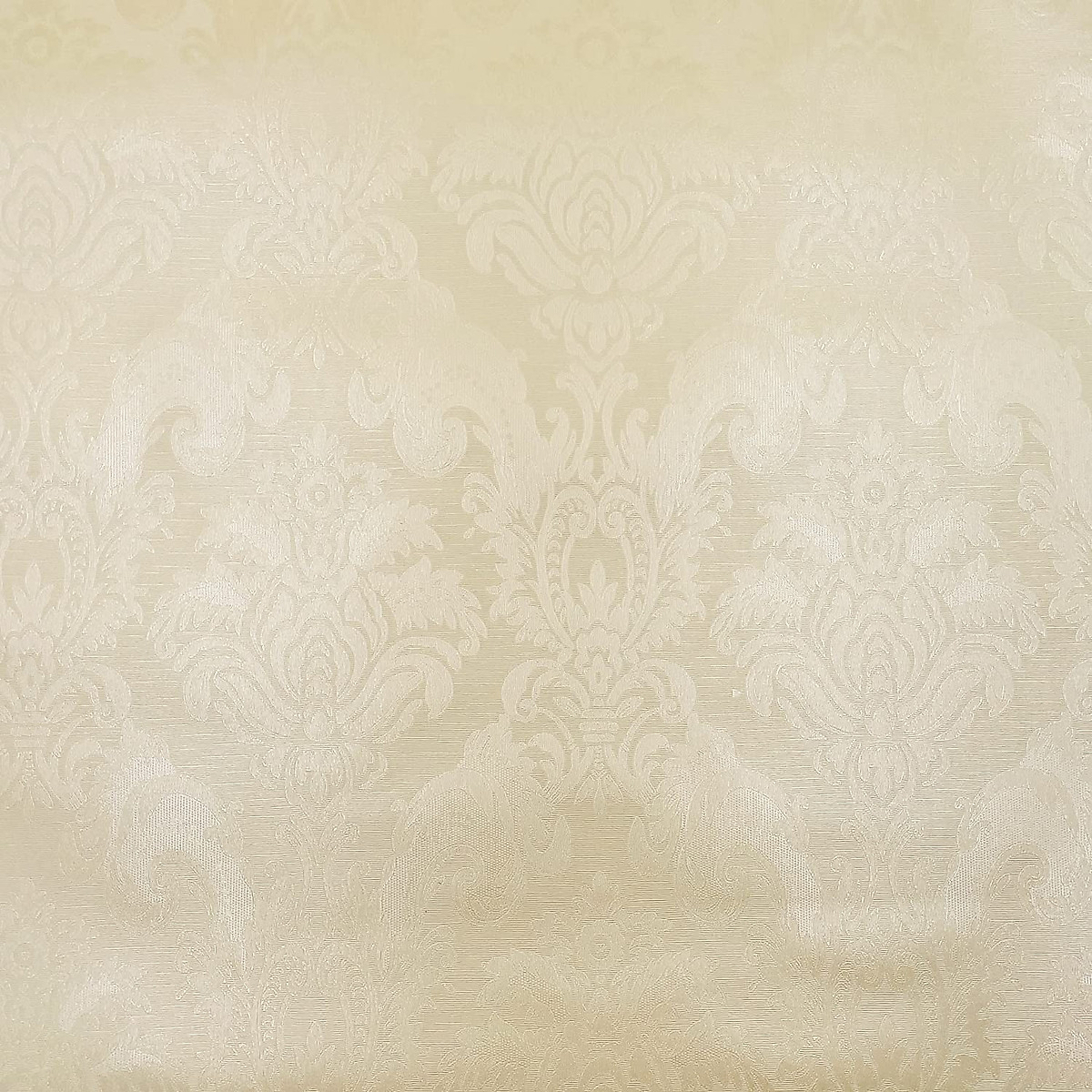 SimpleLife4U Peel & Stick Shelf Liner Waterproof Drawer Paper 17.7 Inch by 9.8 Feet, Beige Damask