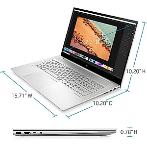 HP New Envy 17 Laptop, 17.3" FHD Touchscreen Display, Intel Core i7-1165G7, 32GB RAM 1TB PCIe NVMe M.2 SSD, Wi-Fi, Bluetooth, Webcam, Backlit Keyboard, Fingerprint Reader, Windows 11 Home