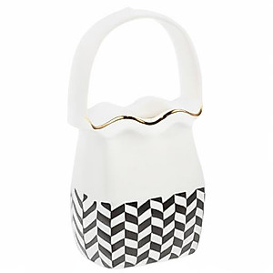 HEMOTON Ceramic Utensil Holder Caddy Organizer: Kitchen Flatware Silverware Tableware Container Holder Chopsticks Storage Basket Cup for Spoon Forks Dining Table Black