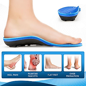 PCSsole High Arch Support Orthotic Insoles -200+ lbs Pain Relief Shoe Inserts for Men and Women for Flat Feet, Plantar Fasciitis, Heel Pain, Feet Pain, Heel Spur Pain, Over Pronation(28cm)
