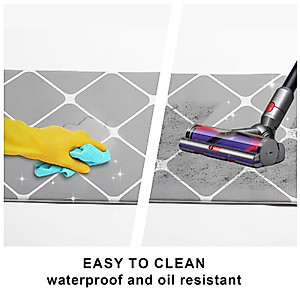 LitheMeta, Anti-Fatigue Kitchen Rug, Waterproof Non-Slip Kitchen mat and Carpet Heavy Duty PVC Ergonomic Comfort Foam Carpet, Suitable for Kitchen, Floor Home, Office, Sink, Laundry(17.3x30, Grey)