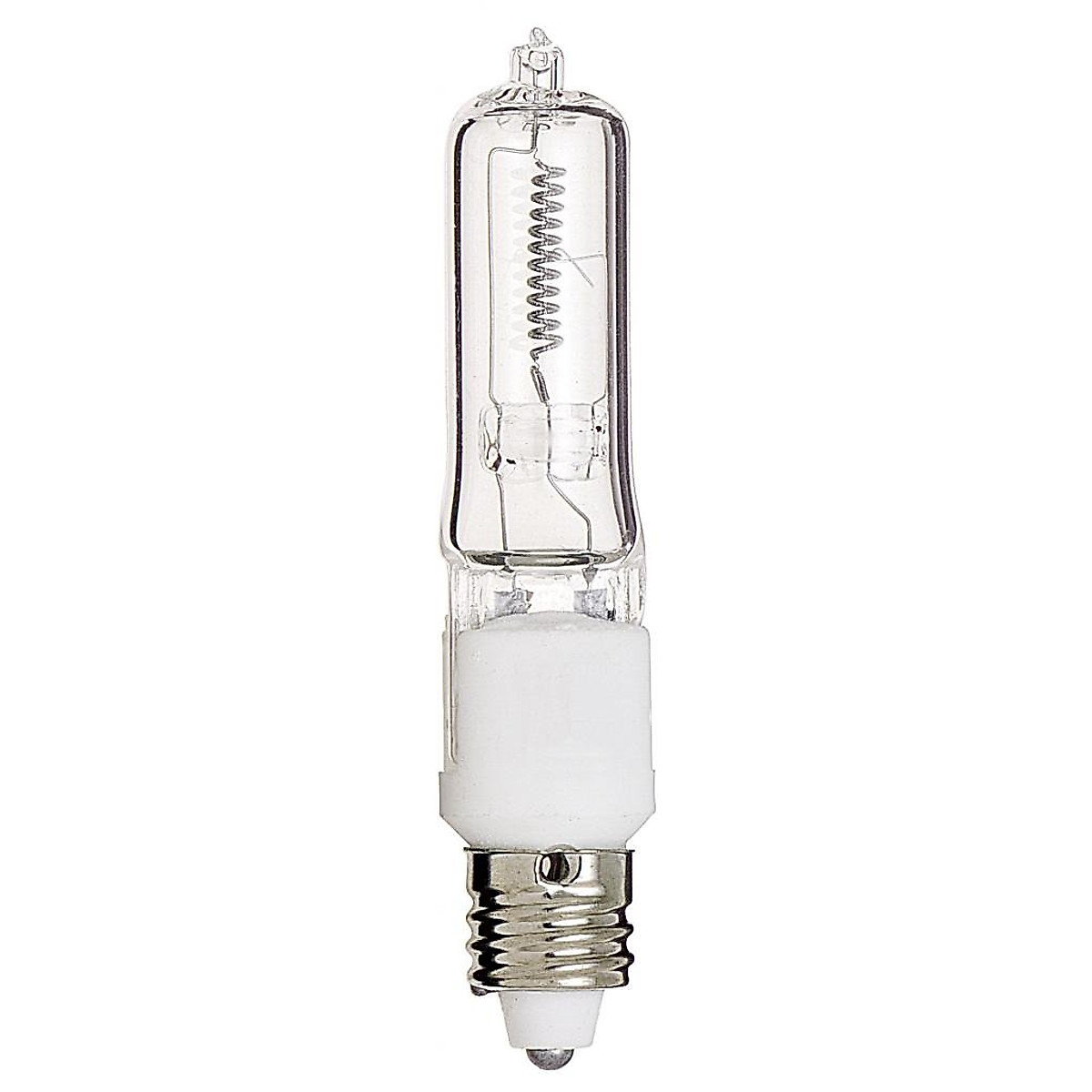 Pack of 4 – 100 Watt JDE11 Halogen candelabra bulb – 100W T4 120V Light Bulbs-Clear Finish -E11 Mini-Candelabra Base T4 Bulb–Dimmable-Warm White– Q100CL/MC, for Chandeliers, Pendants, Cabinet Lighting