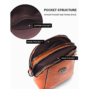 Cesssfle Leather The Happy Wind Purse Retro All-Match Vertical Cellphone Crossbody Purse for Women Western Fall Small Crossbody Purse…