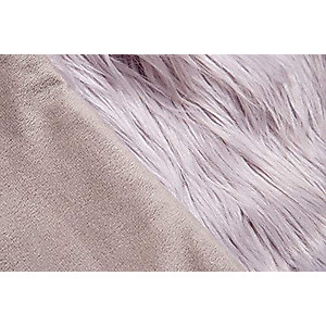 North End Decor Faux Fur Throw Blanket, Mongolian Long Hair Silver,