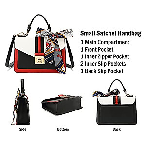 Scarleton Handbags for Women Purses Crossbody Bag Top Handle Satchel Shoulder Bag Hobo Designer Tote Bag Small, H206502S, Red/White