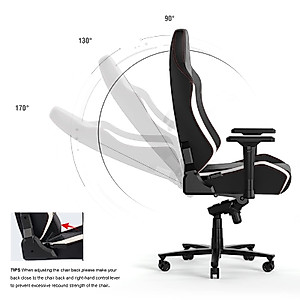 Gaming Chair 350lb Big and Tall High Back Office Chair Ergonomic Racing Reclining Chair with 4D Armrests Swivel Tilt Rocker (White)