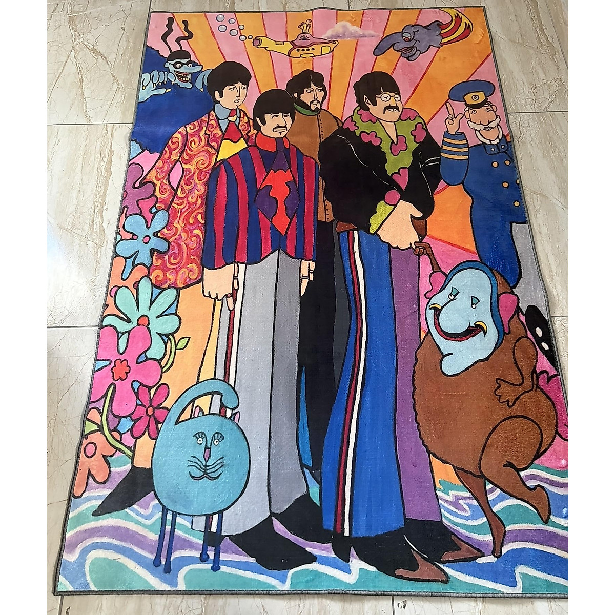 Beatles Rug, Beatles Fan Rug, Teen Room Rug, Living Room, Non-Slip Rug, Office Rug, Printed Rug, Cool Rug D639.5 (47”x70”)=120x180cm