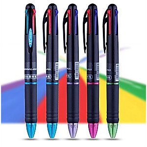 Ipienlee Multicolor Ballpoint Pens 0.7mm Ball Point Pen 4 Color Ink (Black, Blue, Red, Green) in One Retractable Ballpoint Pen for Office School Supplies Pack of 12