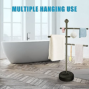 Hestiasko 57" Metal Outdoor Towel Rack for Pool with 3 Adjustable Bars, Hot Tub Accessories for Adults, Upscale Pool Towel Rack - Gray