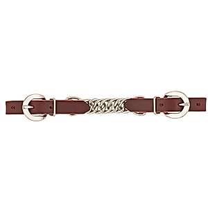 Weaver Leather Latigo Single Flat Link Chain Curb Strap , Burgundy, 3-1/2"