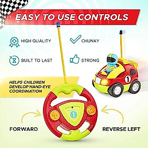 Liberty Imports My First Cartoon RC Race Car Radio Remote Control Toy for Baby, Toddlers, Children