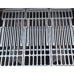 Dongftai PCBZ0A (3-Pack) 6 1/4 inch wide Adjustable Cast Iron Cooking Grate Replacement for BBQ Grills Gas Eletric Grills, Universal Cooking Grids Extend from 14" up to 20" L