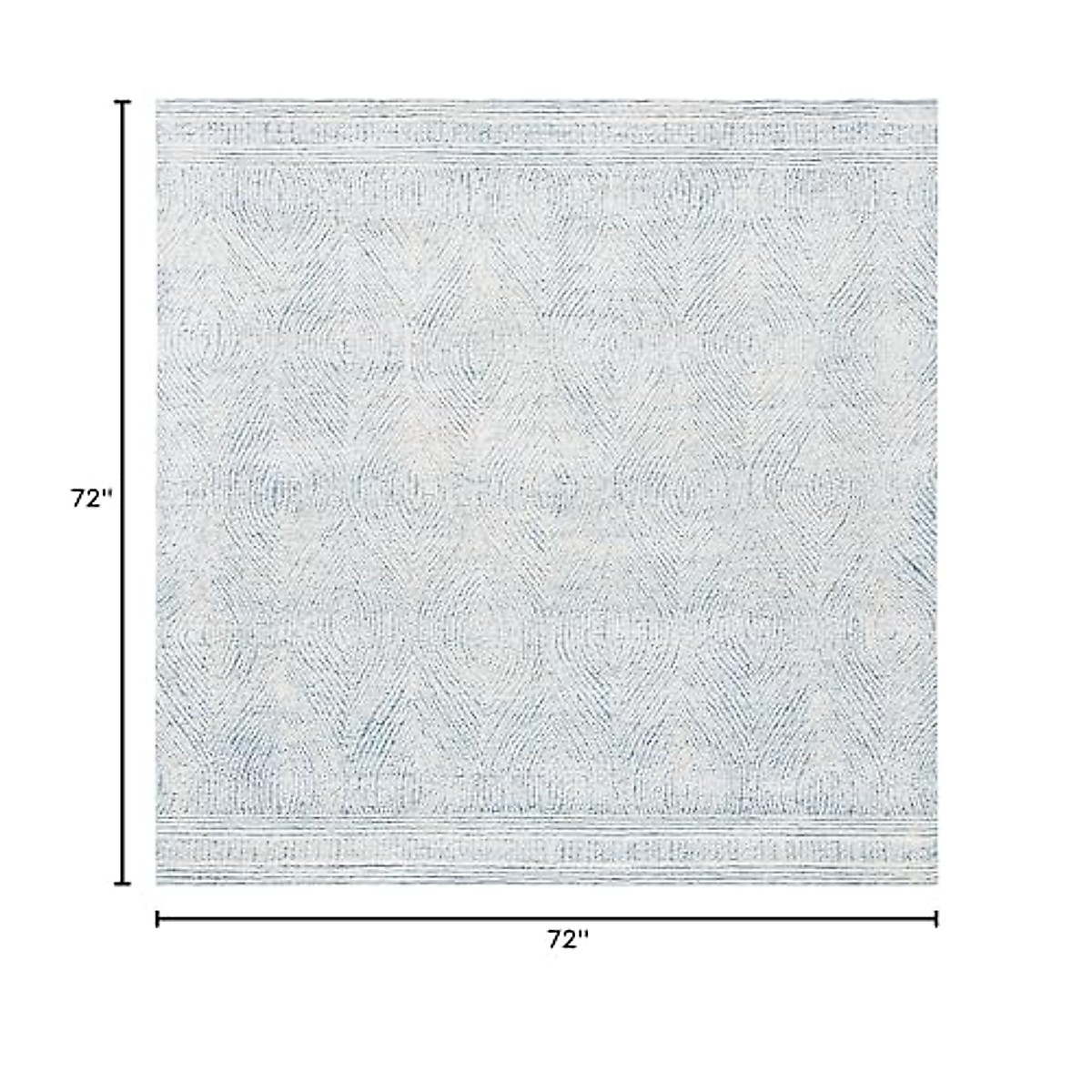 SAFAVIEH Abstract Collection 6' Square Ivory/Blue ABT340M Handmade Premium Wool Area Rug