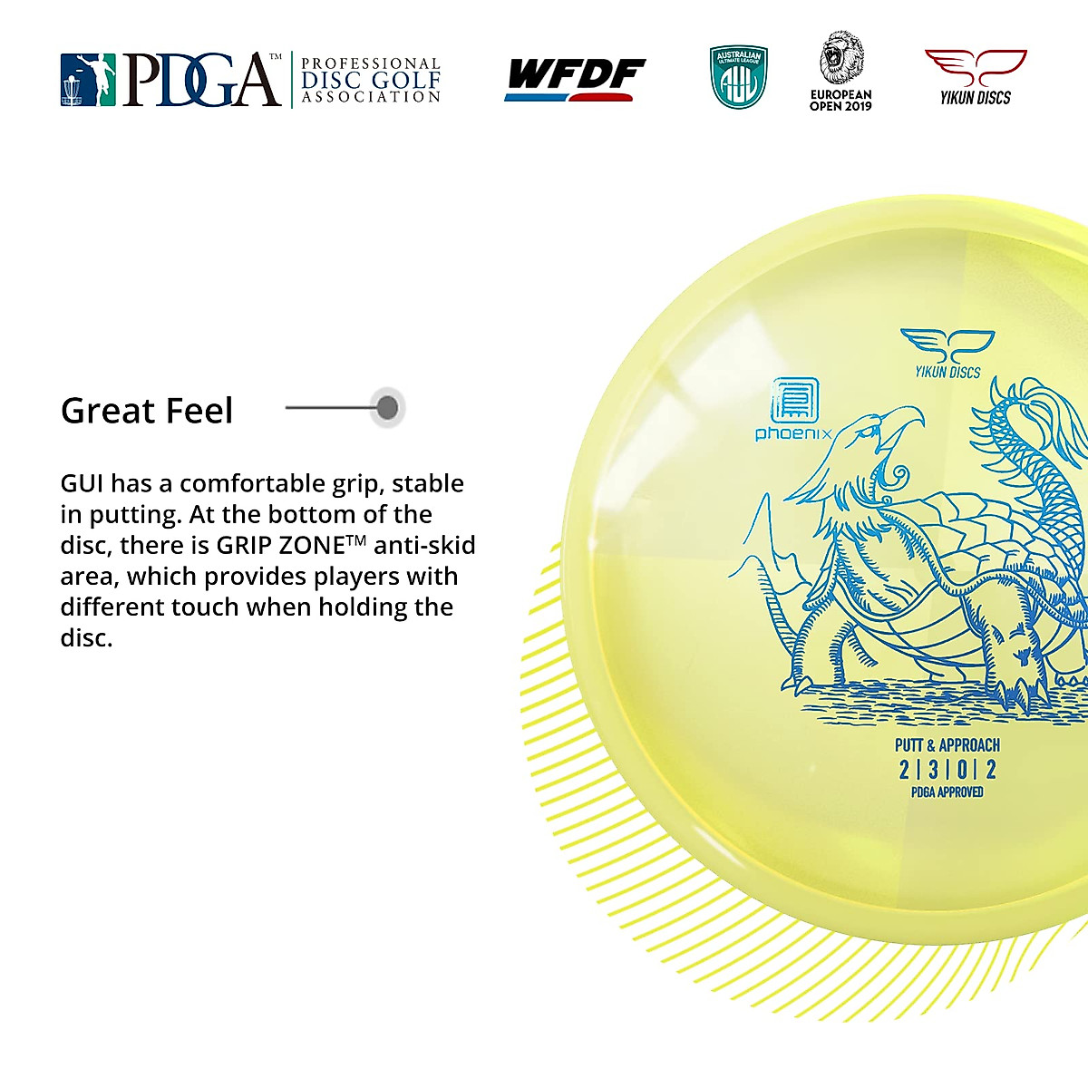 Yikun Disc Golf Putter Approach|Professional PDGA Approved Golf|Throwing Disk Golf Putter|170-175g| Stable Golf Discs Perfect for Outdoor Games and Competition