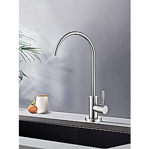 Drinking Water Faucet,Lead-Free Sink Water Filter Faucet,Reverse Osmosis Faucet for Kitchen Bar Sink,Brushed Nickel SUS304 Stainless Steel