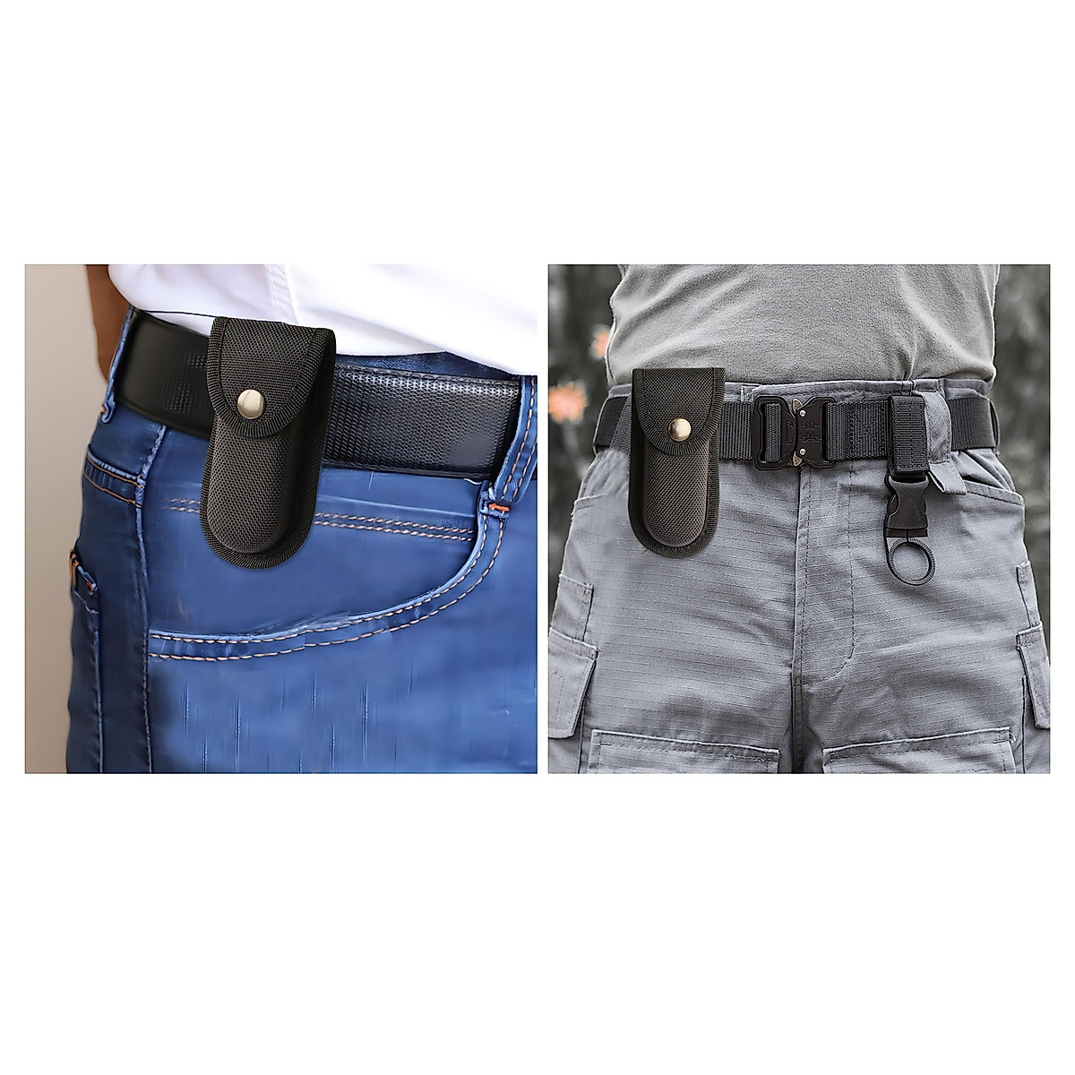 Obfuscate Nylon Pocket Knife Sheath for Carrying Folding Knives and Accessories with Snap Closure and Vertical Carry Belt Loop Belt Knife Holster Nylon Utility Holster of Outdoor or EverydayUse 4 PCS