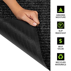 Apache Mills Utility Mats 60-043-1902-3x5 36X60 Rib Onyx Door Mat, 3 X 5-Feet, Pepper