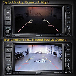 Brandmotion 9002-8857V2 Rear Vision System with CMOS Infrared Camera and Adjustable Bracket for 2007-2018 Jeep Wrangler JK with Factory Display
