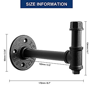 NearMoon 3 Packs Bathroom Robe and Towel Hooks for Hanging, Rustic Style Vintage Industrial Pipe Wall Mounted Hooks, Heavy Duty DIY Hardware Coat Hook for Bathroom, Kitchen (6 Inch)