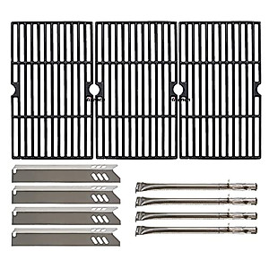 Hisencn Grill Burner Tube, Heat Plates, Grill Grates Repair kit Replacement for Dyna Glo DGF510SBP, Backyard, Uniflame Gas Grills