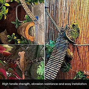 2 Pcs Reptile Vines, Bendable Reptile Plants Pet Habitat Decor with 3 Suction Cup Accessories for Climbing Chameleon Crab Lizards Snakes Gecko Frog Hermit Crab