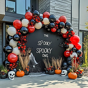 Red Black Balloons Double Stuffed Balloons Different Sizes Latex Ruby Red Balloon Garland Matte Premium Black Balloon Arch Kit for Birthday Wedding Baby Shower valentines Day Christmas Party decoratio