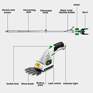 ELSP 7.2V 2 in 1 Cordless Grass and Hedge Trimmer, Battery Powered Lightweight Electric Trimmer, Cordless Shears Ideal for Shrub, Garden, Grass or Lawn Cultivation