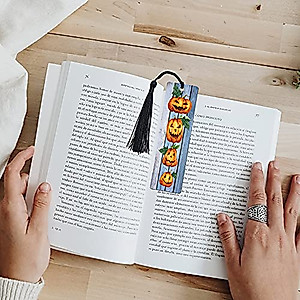 FIVE ELEPHANT Halloween Bookmark | Double-Sided Bookmarks, Fall | Reading Gift | Book Gift , Pumpkin, Gift for Book Lover Writers Friend