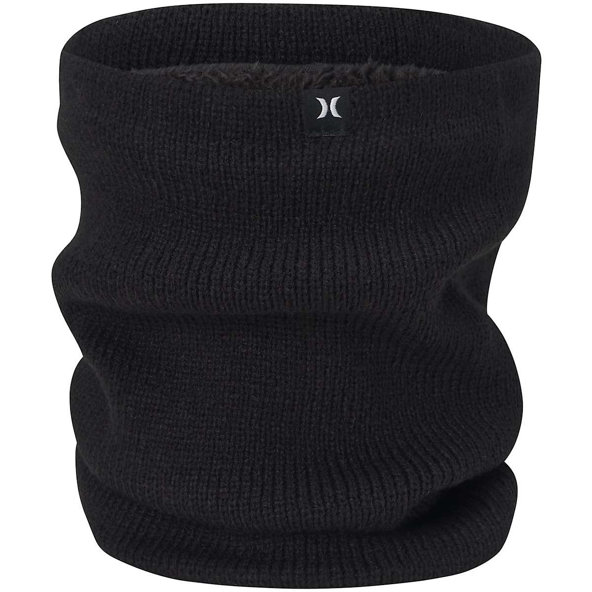 Hurley Men's Neck Gaiter - Multipurpose Winter Neck Gaiter Face Mask with Sherpa Lining, Size One Size, Solid Black