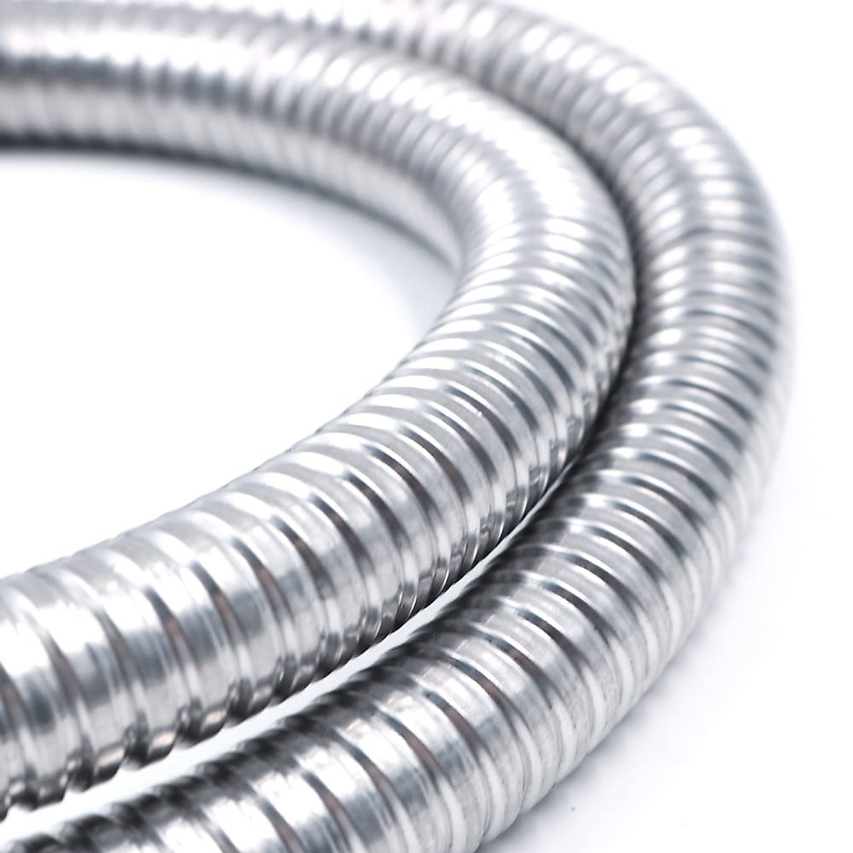 NUZAMAS 2m Shower Hose,Bathroom Toilet Handheld Showerhead Sprayer Extension Replacement Part,for Pull Out Kitchen Spray/Commercial Tap/Sink Mixer/Dish Rinser,Stainless Steel,Chrome