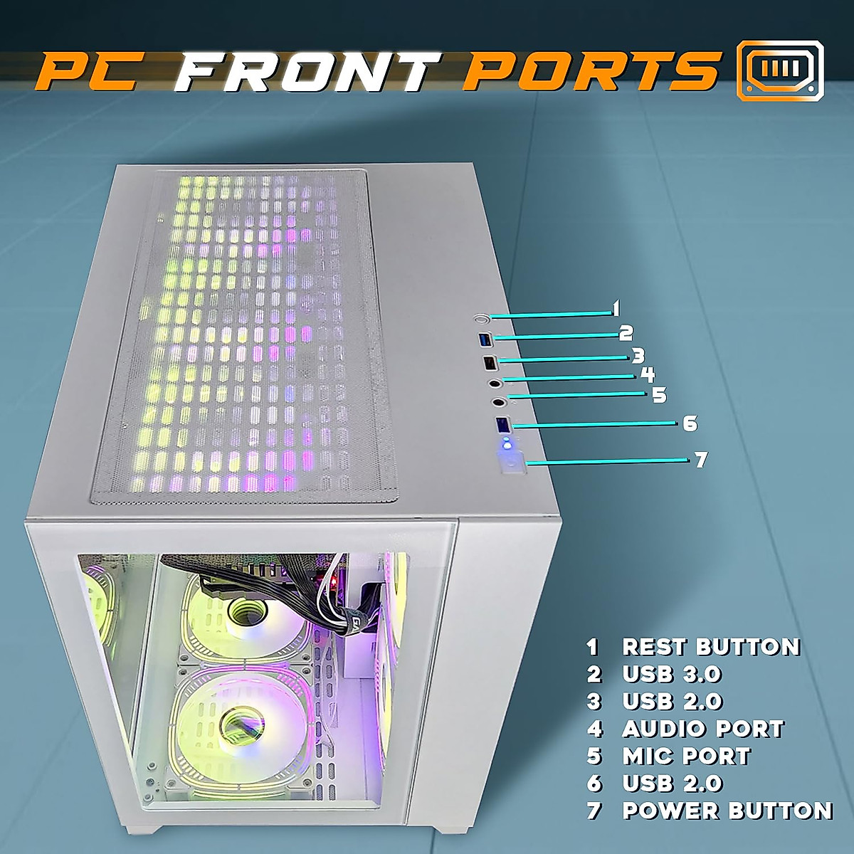 MTG Khuno Gaming Tower PC- Intel Core i7 4th Gen, RTX 2060S 8GB 256bits, 16GB RGB ARGB Ram, 512GB Nvme, 27 Inch 165HZ Gaming Monitor, Gaming Kit Webcam, Win 10 Pro