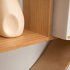 LLRYN Round Wooden Wall Shelf Racks Antique Wood Floating Shelves, Bedroom Decorative Wall Shelves, Living Room, Bathroom, Kitchen, Office, etc.