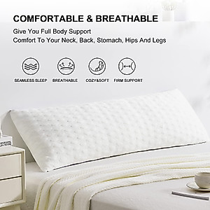 LOVTEX Full Body Pillow for Adults - Shredded Memory Foam Body Pillows for Sleeping, 20"x54" Long Body Pillow for Side and Back Sleepers (White)