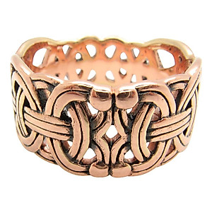 Solid copper Celtic Knot band ring CRI573-3/8 of an inch wide. Available in sizes 4 thru 13. (11)