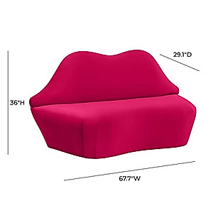 Lips Hot Pink Velvet Settee
