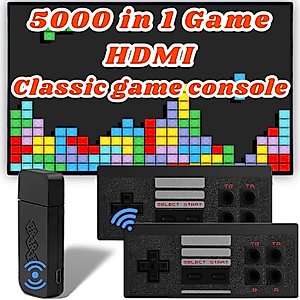 Classic Retro Game Console with 800+ Video Games and 2 Classic Wireless Controllers, Plug and Play TV Games with HDMI HD Output, an Ideal Gift for Kids and Adults.